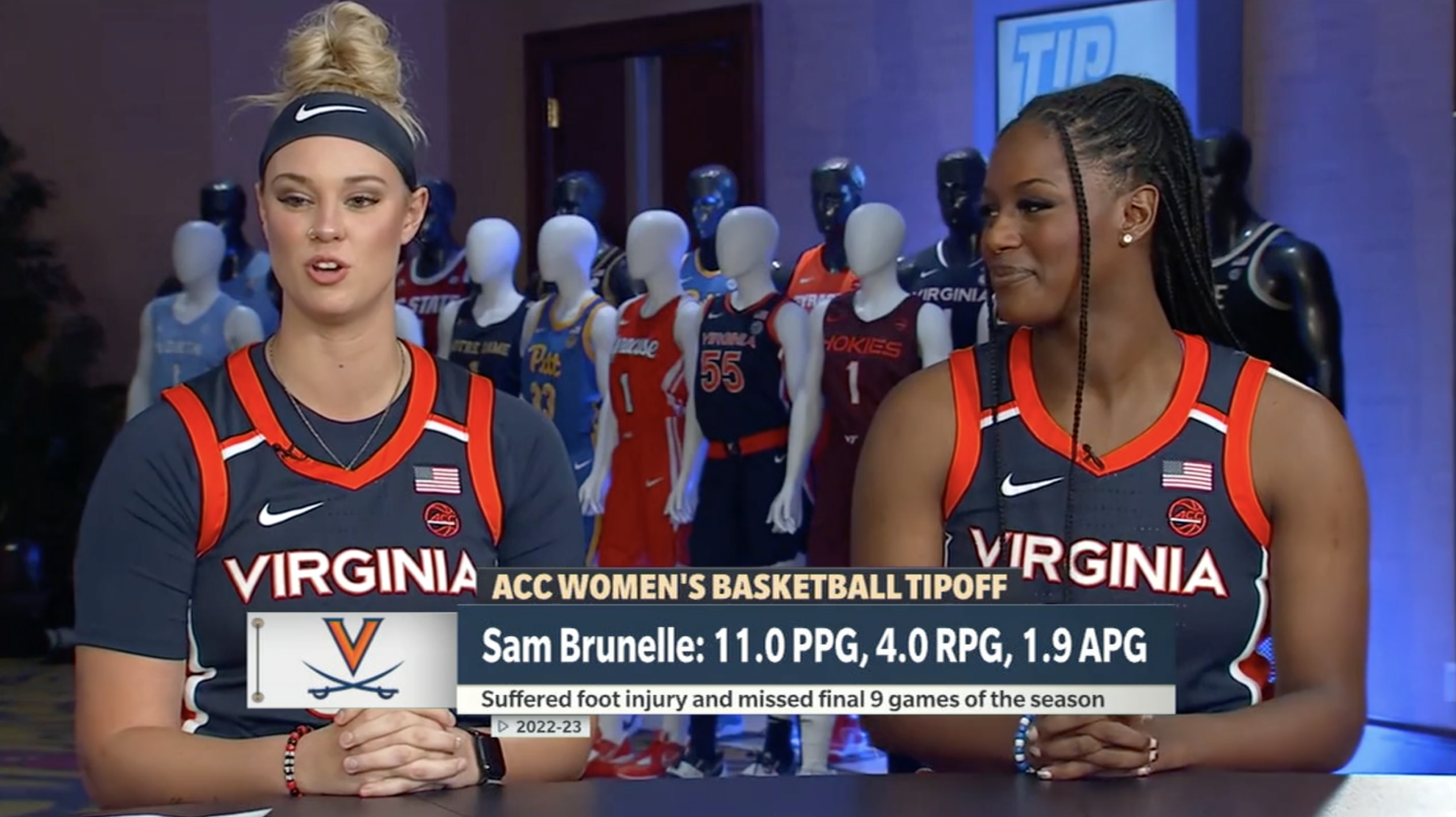 Sam Brunelle & Camryn Taylor at ACC Tipoff - Virginia Cavaliers ...